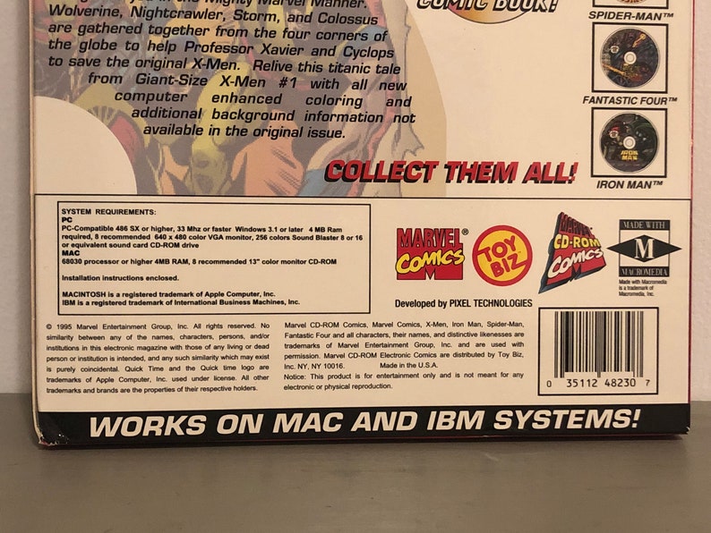 90s Vintage Marvel Cd-rom Comics X-men Fantastic Four - Etsy