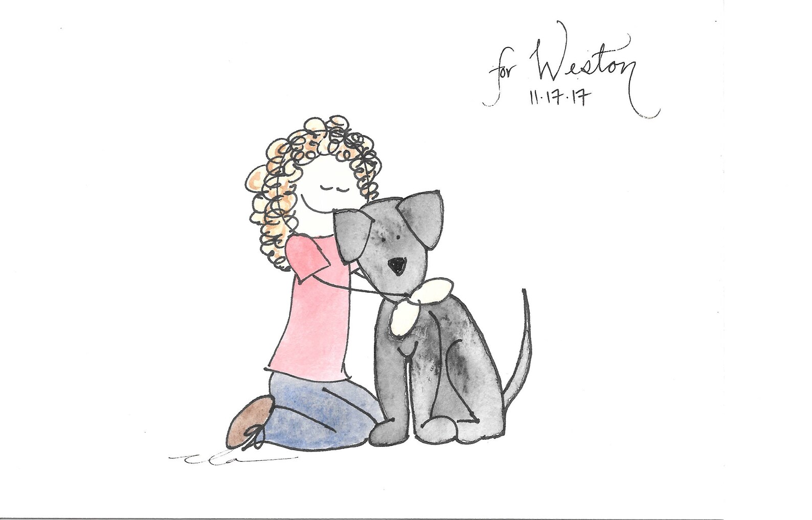 Memory Stickfigs! Personalized Watercolor Stick Figure Portraits of ...