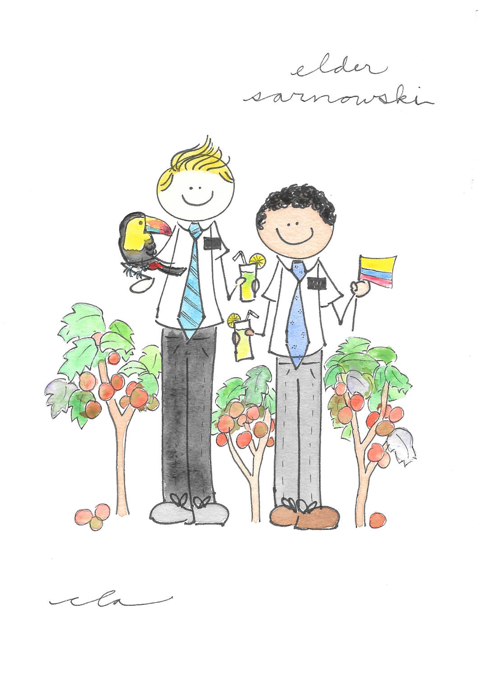 Personalized Missionary Stick Figure Portraits LDS (or Other Religions ...