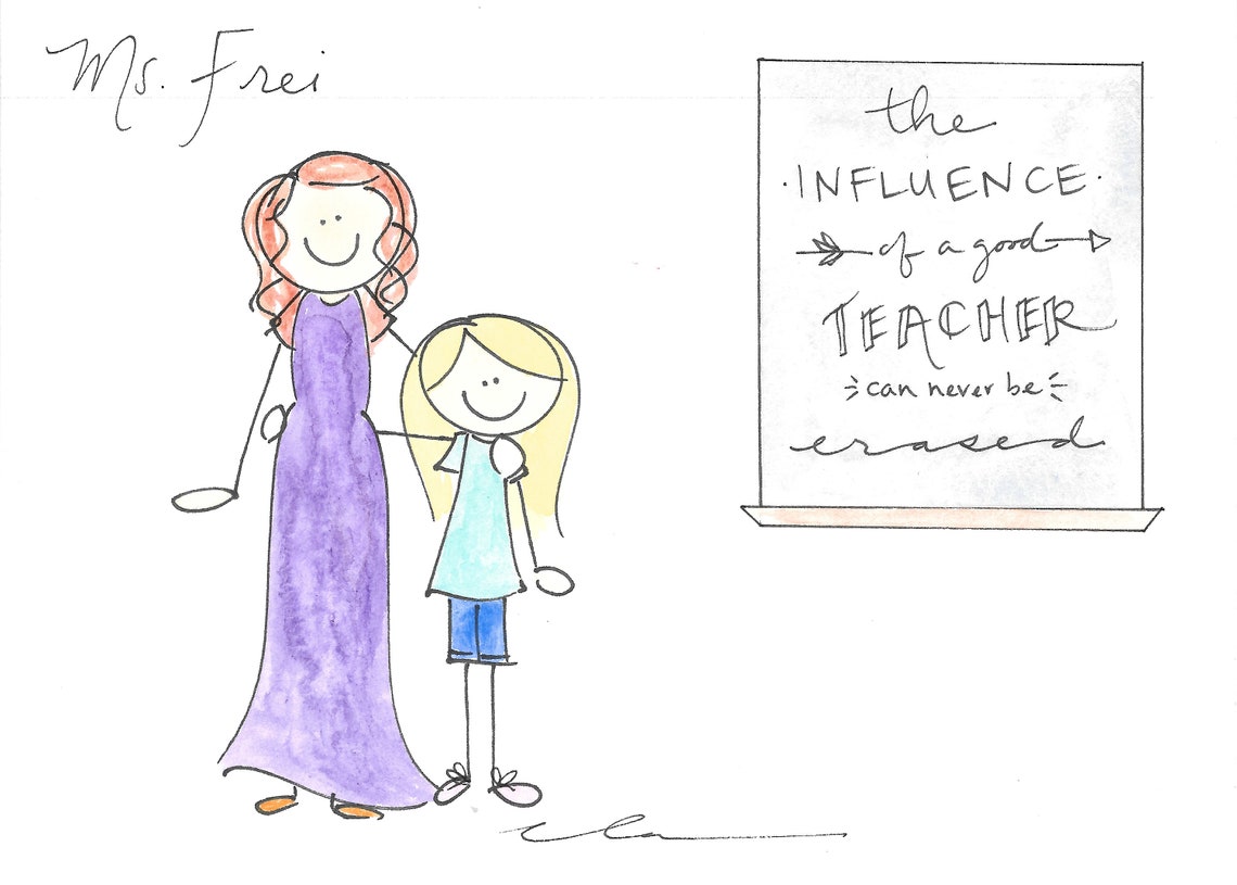 Teacher Appreciation Stickfigs Personalized, Custom Stick Figures of ...