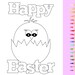 Happy Easter Baby Chick Printable Coloring Sheet Size 8.5x11 - Etsy