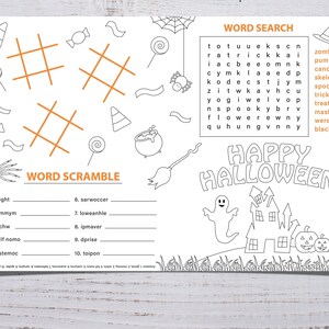 11x17 Halloween Placemat, Activity Sheet, Halloween Party Favors ...