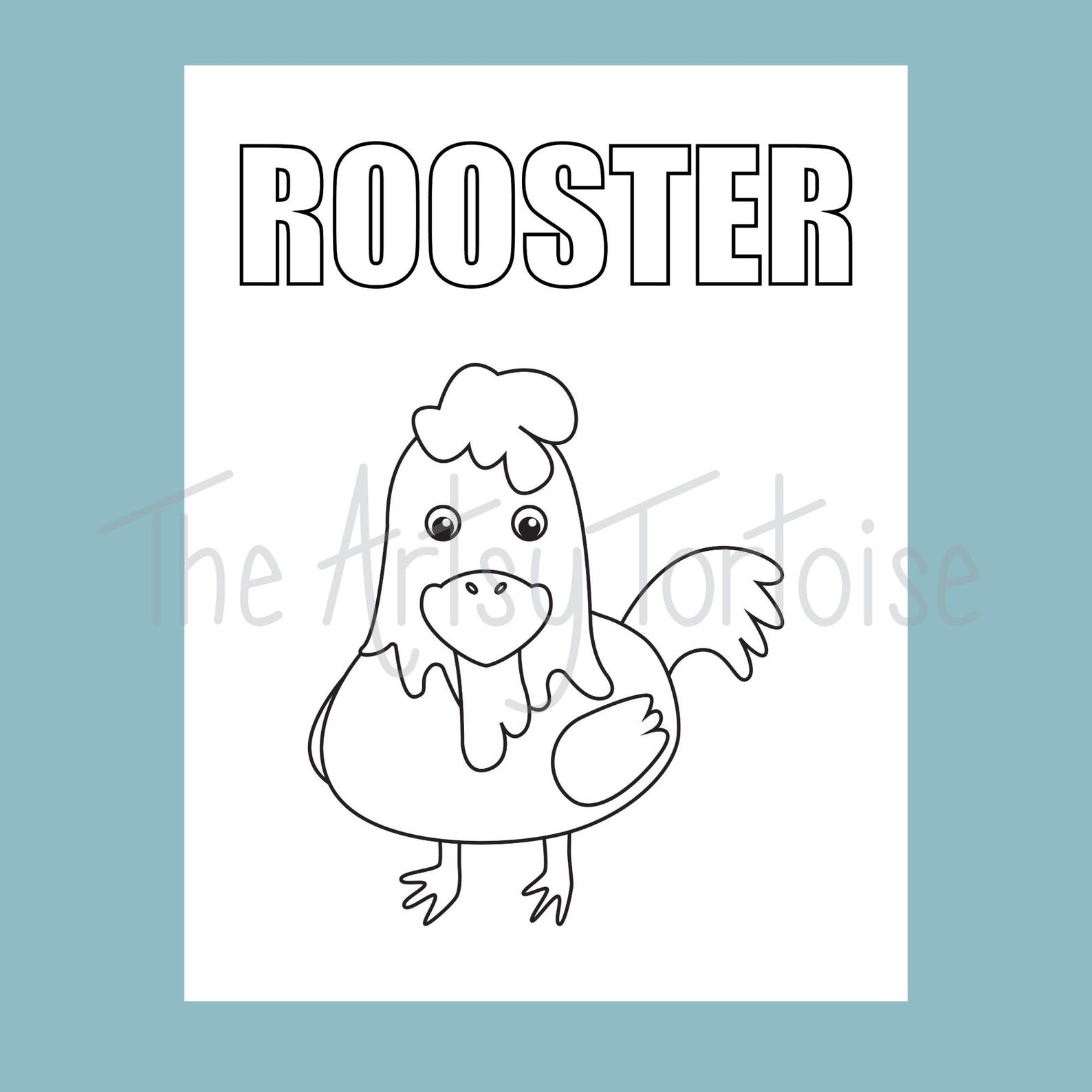 6 Farm Themed Coloring Pages, Farm Animals, Printable Coloring, Kids ...