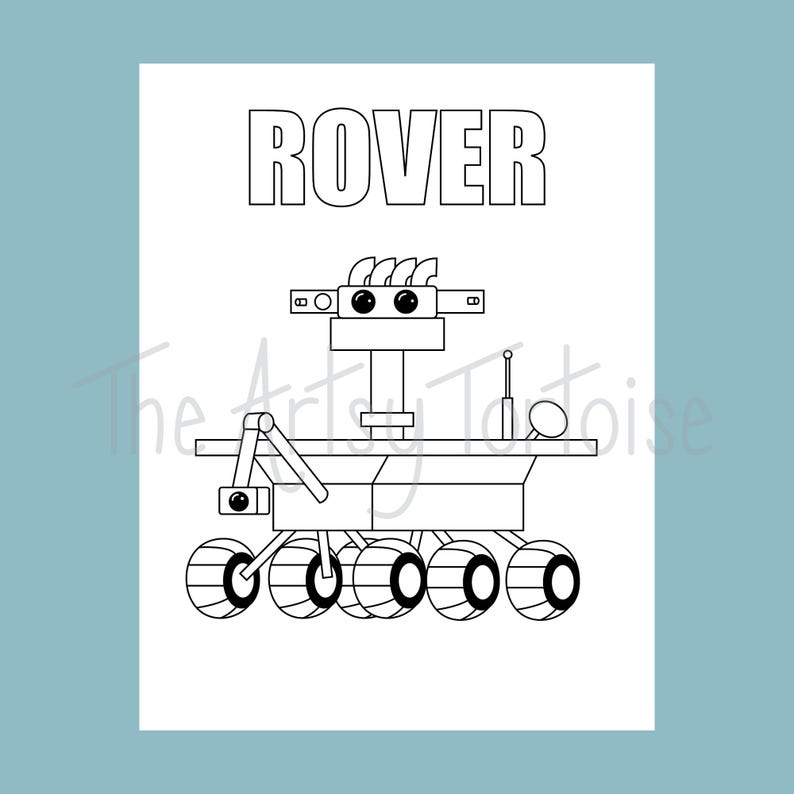 6 Space Themed Coloring Pages, 8.5x11 & A4 Sizes, Fun Kids Activity ...