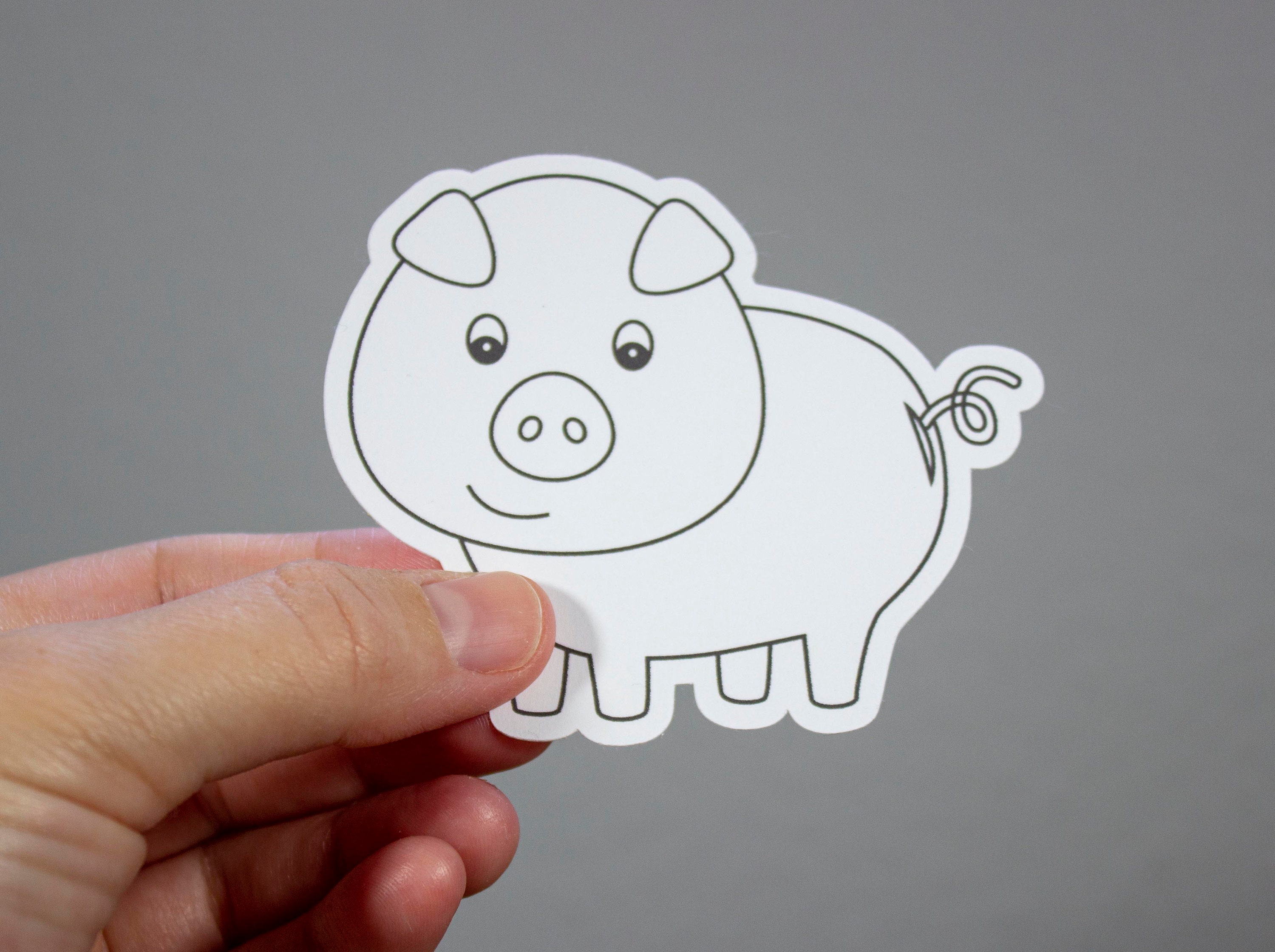 6 Colorable Farm Themed Stickers - Etsy
