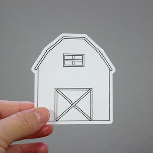 6 Colorable Farm Themed Stickers - Etsy