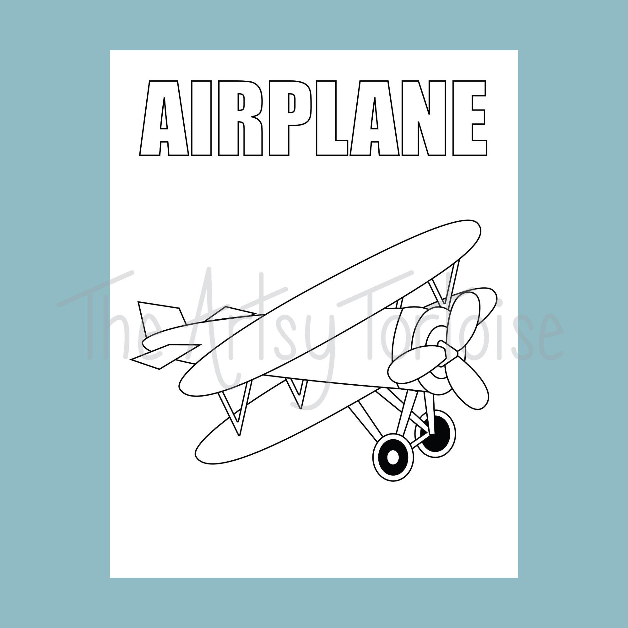 6 Transportation Themed Coloring Pages, 8.5x11 & A4 Sizes, Fun Kids ...