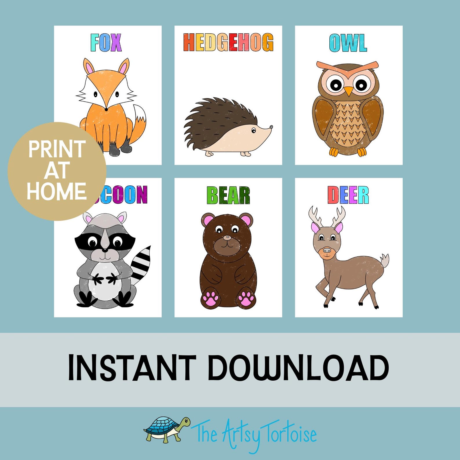 6 Woodland Animals Themed Coloring Pages, Woodland Creatures, Printable ...