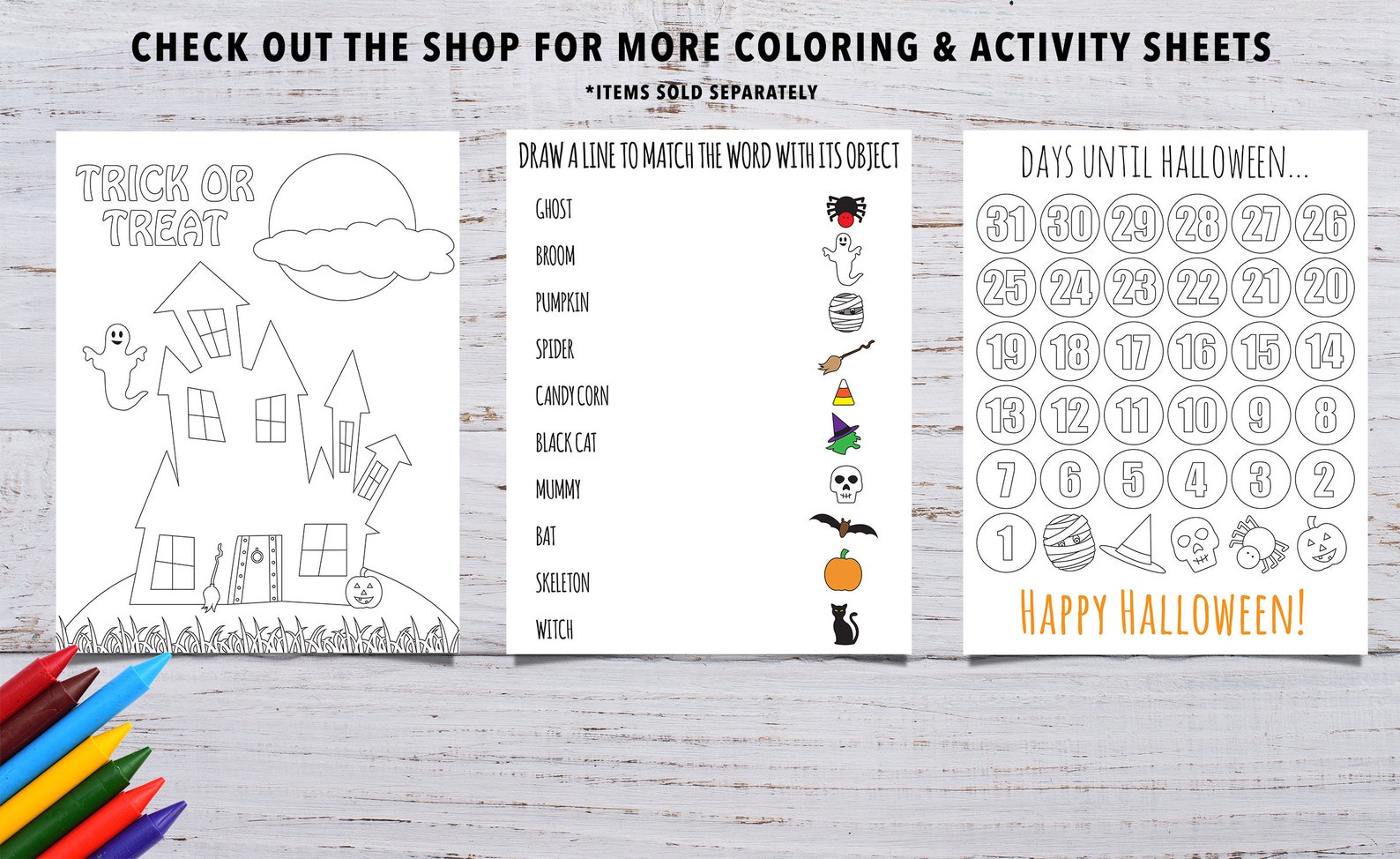Halloween Placemat, Activity Sheet, Halloween Party Favors, Printable ...