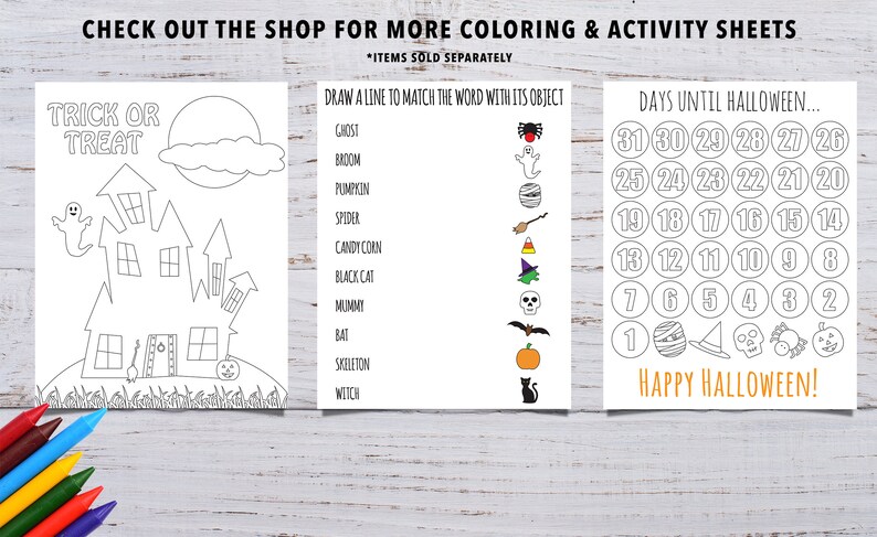 Halloween Placemat, Activity Sheet, Halloween Party Favors, Printable ...