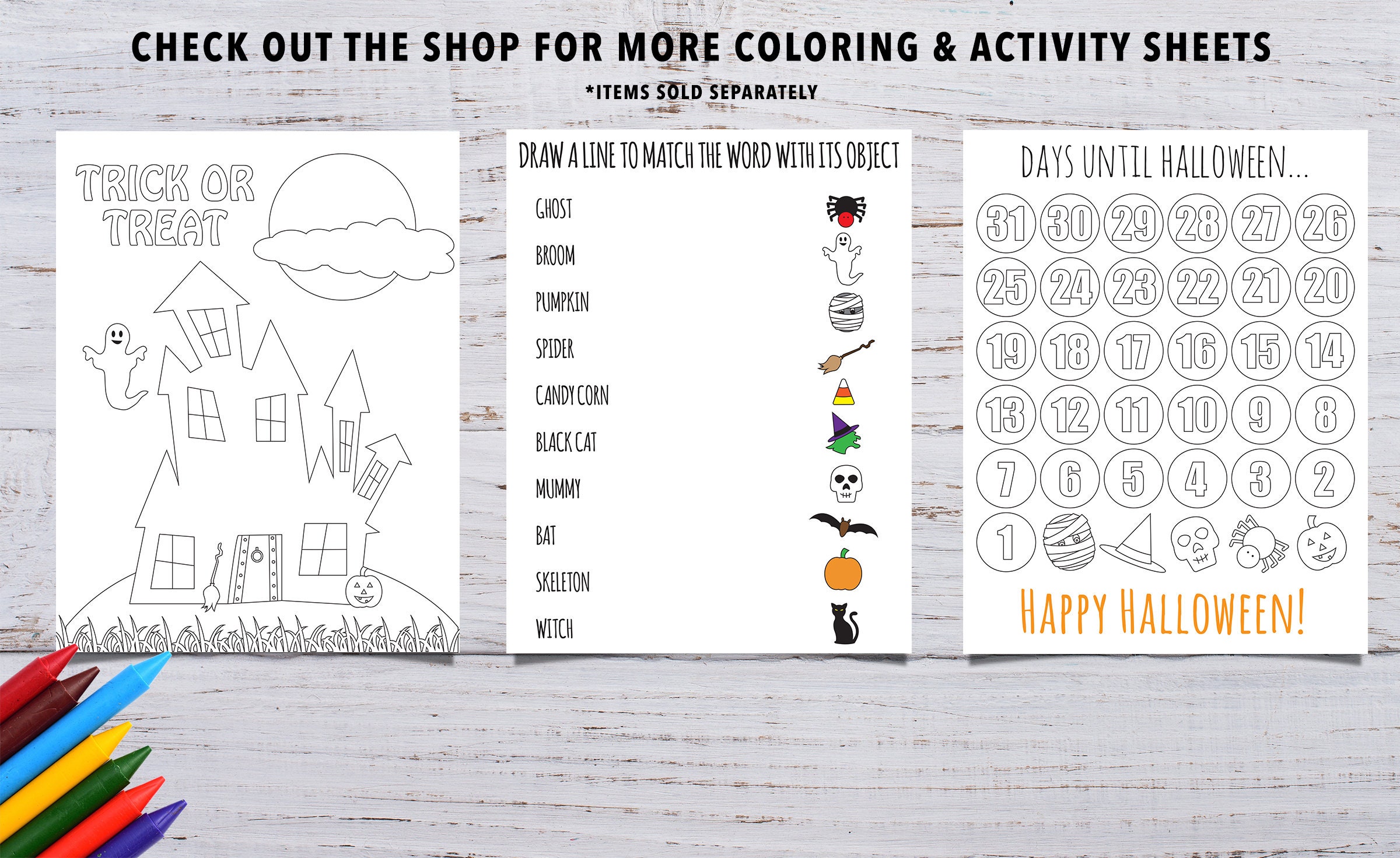Halloween Placemat, Activity Sheet, Halloween Party Favors, Printable ...