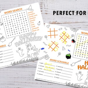 Halloween Placemat, Activity Sheet, Halloween Party Favors, Printable ...