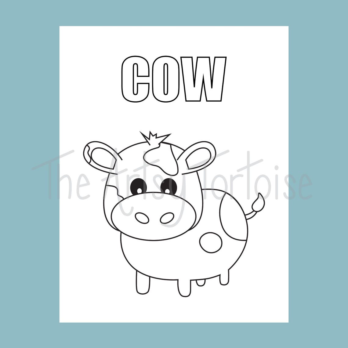6 Farm Themed Coloring Pages, Farm Animals, Printable Coloring, Kids ...