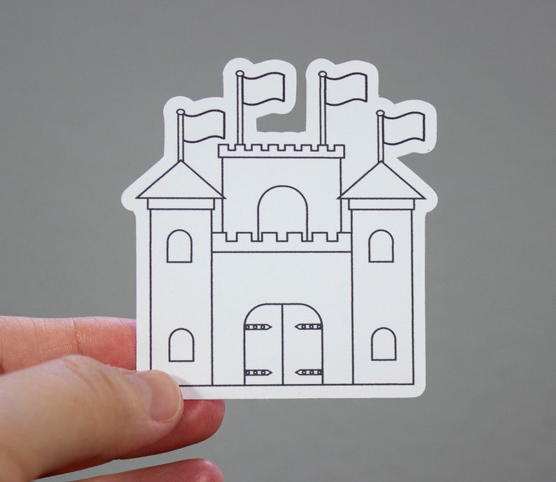 6 Colorable Knight, Medieval Stickers - Etsy