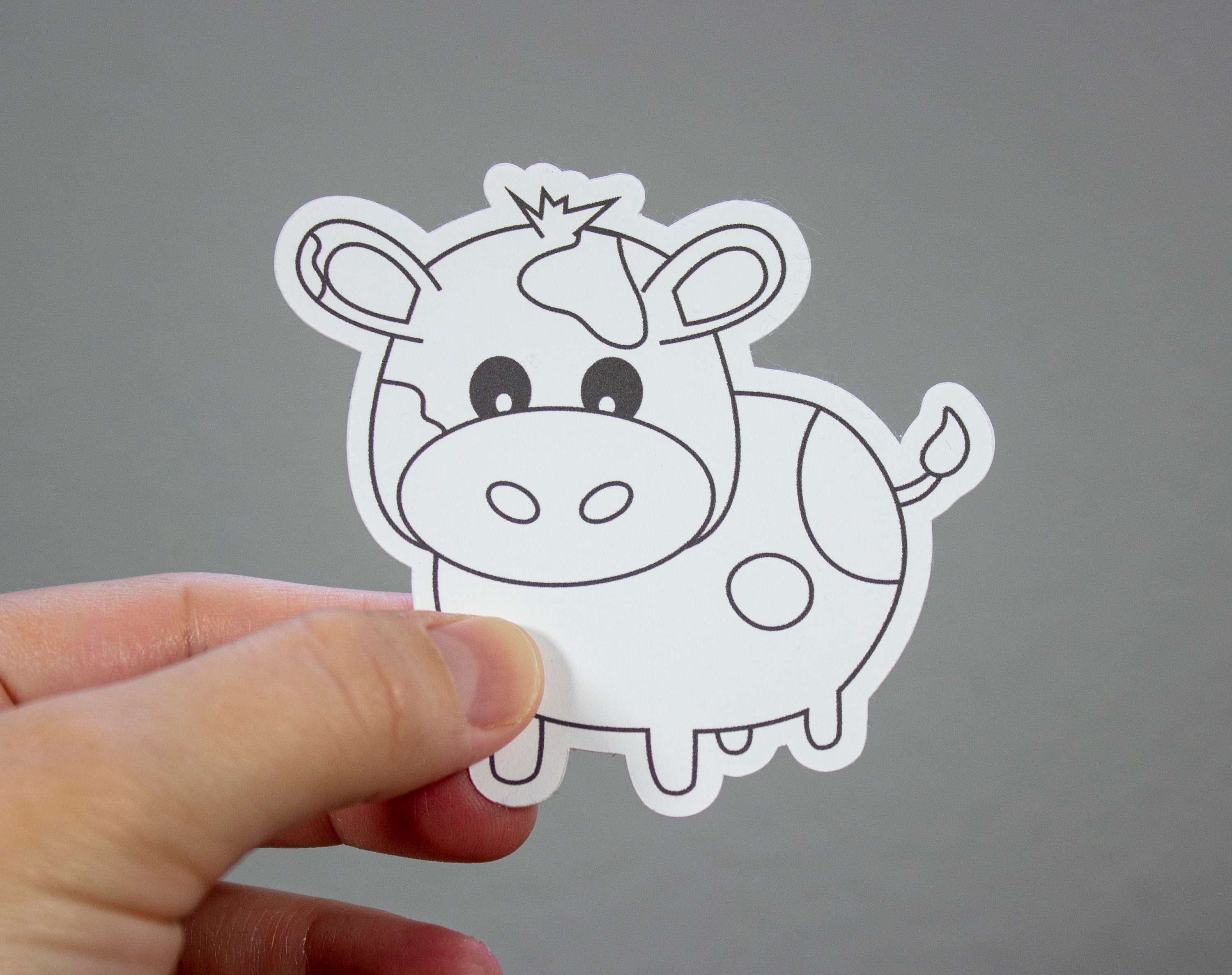 6 Colorable Farm Themed Stickers - Etsy