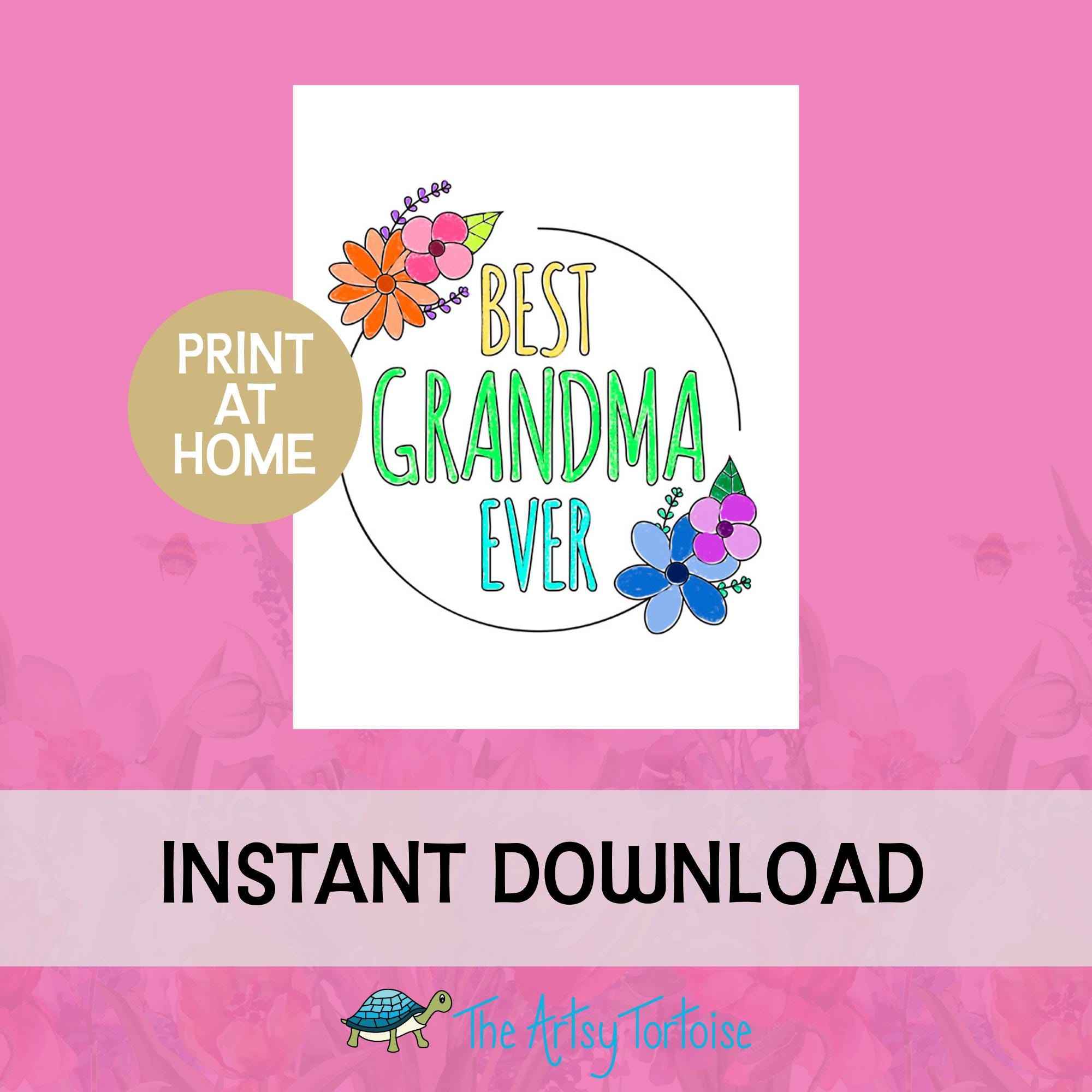 Best Grandma Ever Coloring Page, Grandma Gift, Mother's Day, 8.5x11 ...