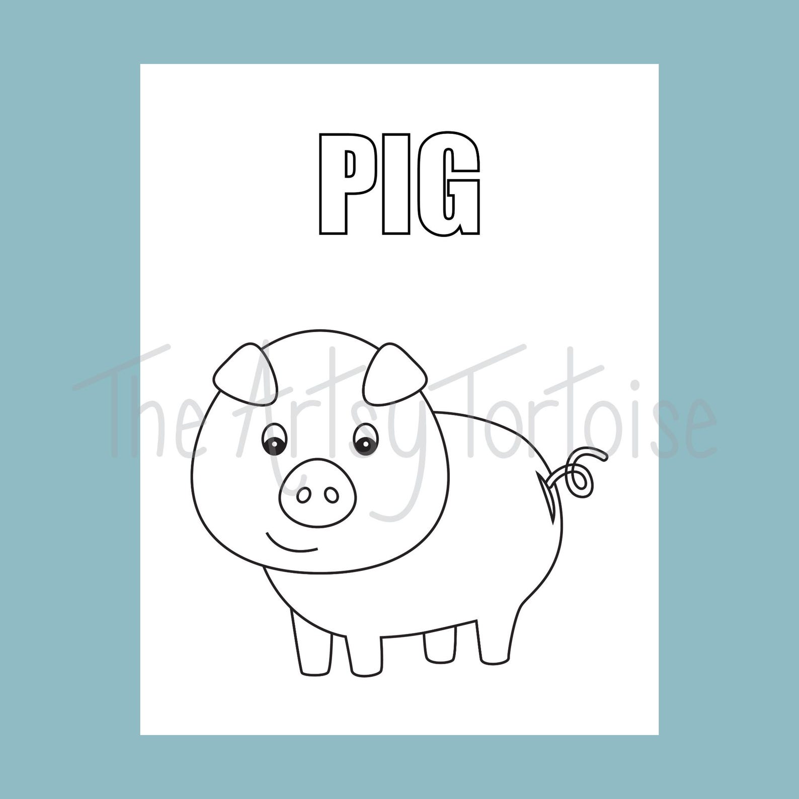 6 Farm Themed Coloring Pages, Farm Animals, Printable Coloring, Kids ...