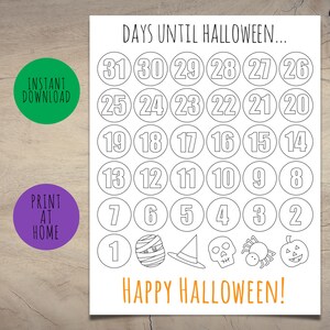 Printable Halloween Countdown Coloring Sheet - Etsy Canada