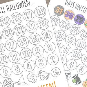 Printable Halloween Countdown Coloring Sheet - Etsy Canada