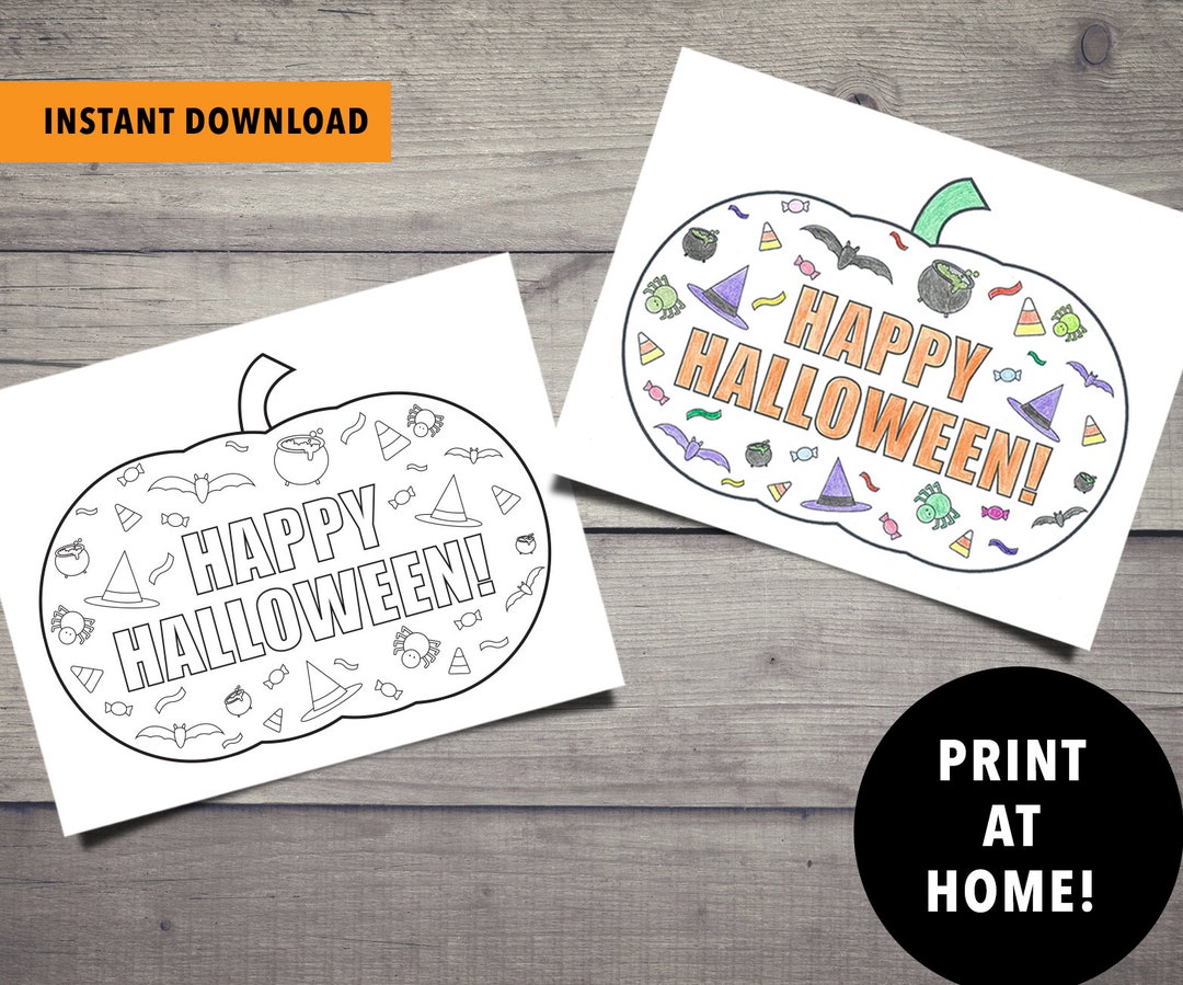 Halloween Coloring Sheet, Printable Coloring Page, Kids Coloring Page ...