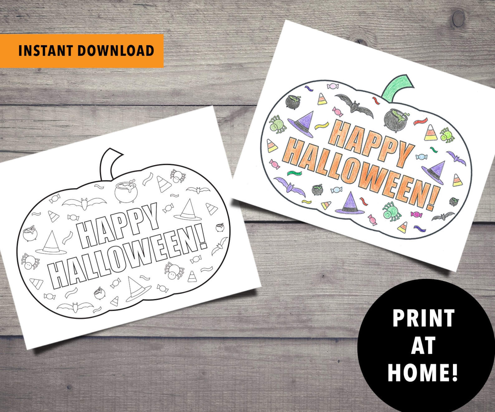 Halloween Coloring Sheet, Printable Coloring Page, Kids Coloring Page ...