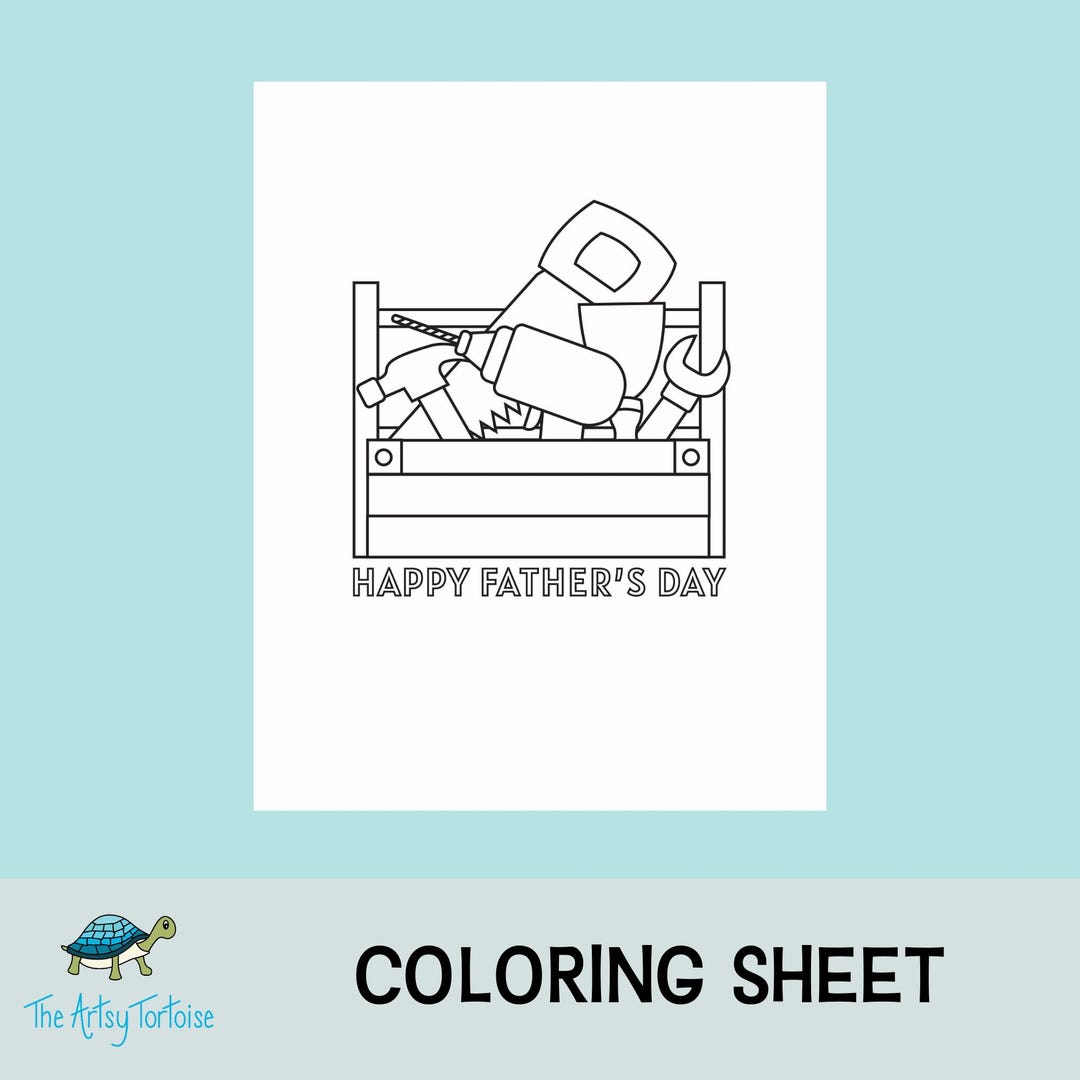 Happy Father's Day Toolbox Coloring Page, Dad Gift, Father's Day, 8 ...