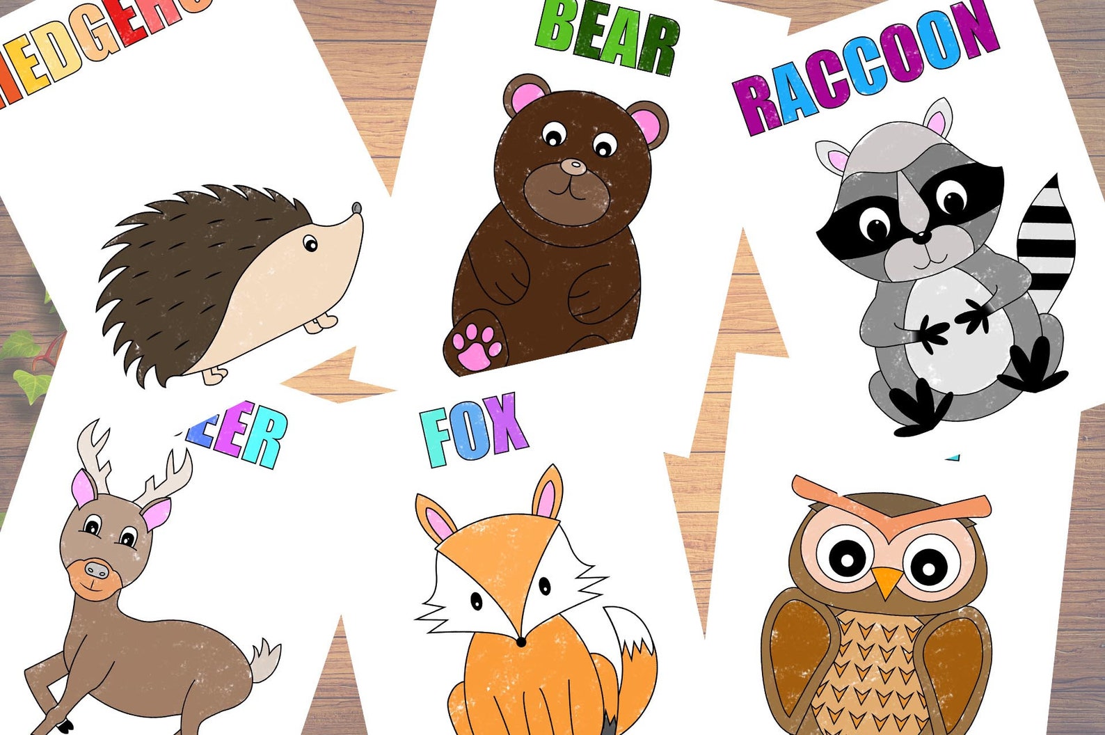 6 Woodland Animals Themed Coloring Pages, Woodland Creatures, Printable ...