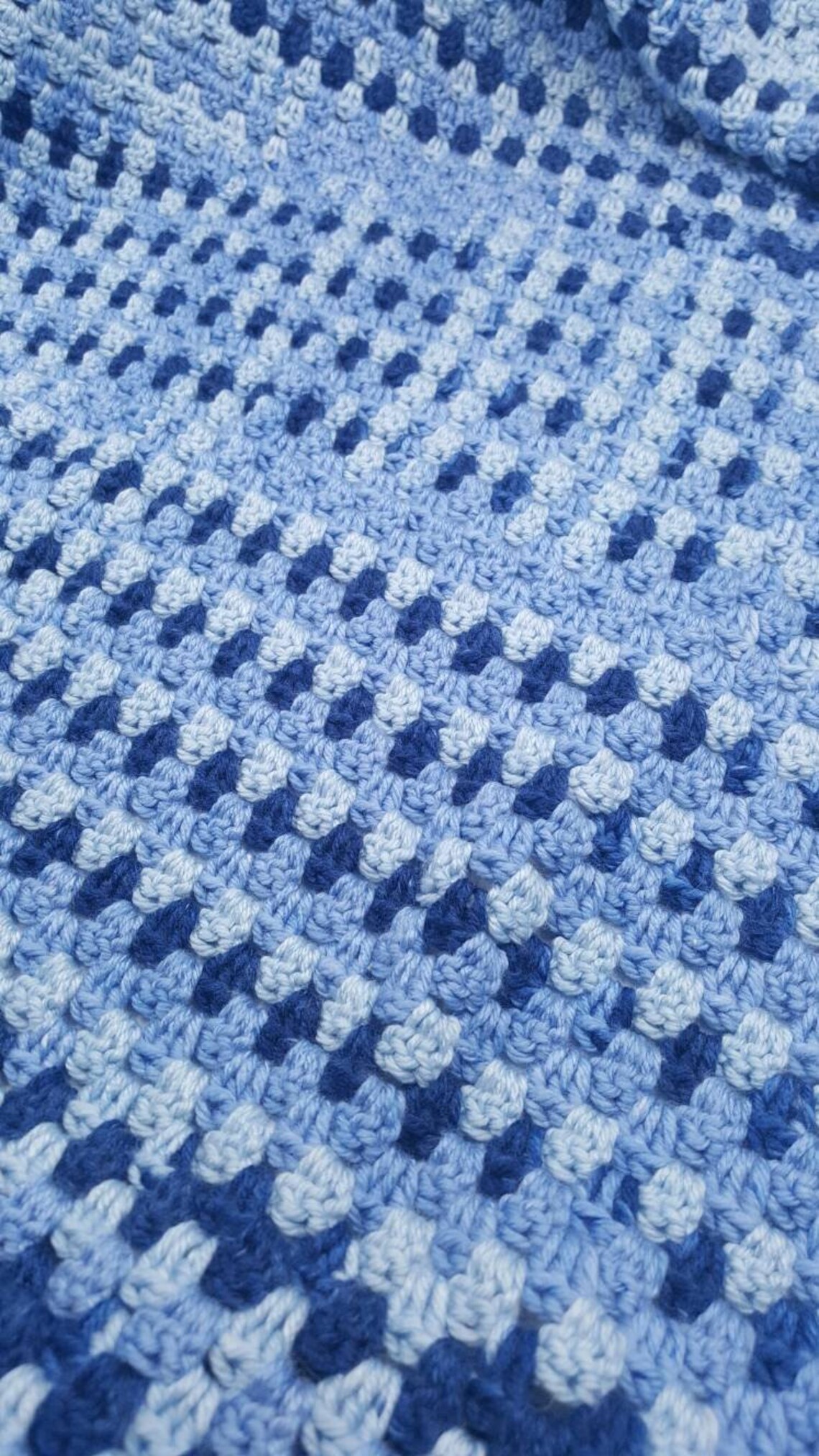 Blue Crochet Baby Blanket - Etsy
