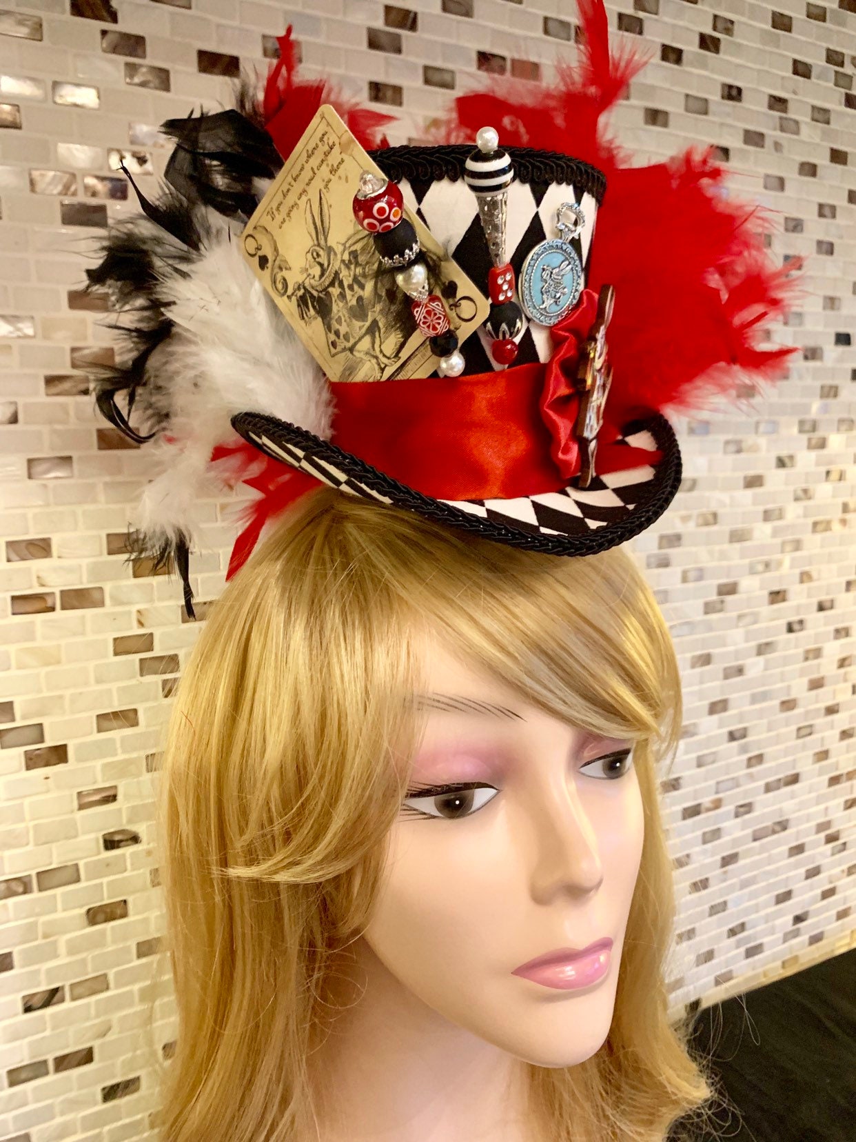 White Rabbit Mini Top Hat, Alice in Wonderland Fascinator, MADE to ...