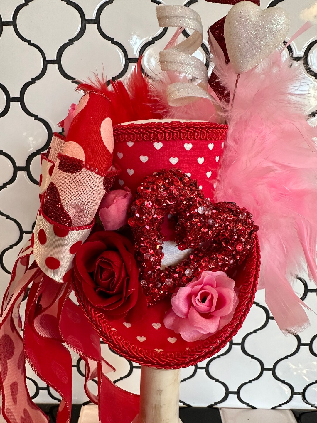 MADE to ORDER ONLY!! Valentine’s Day Mini Top Hat, Heart Fascinator - Etsy