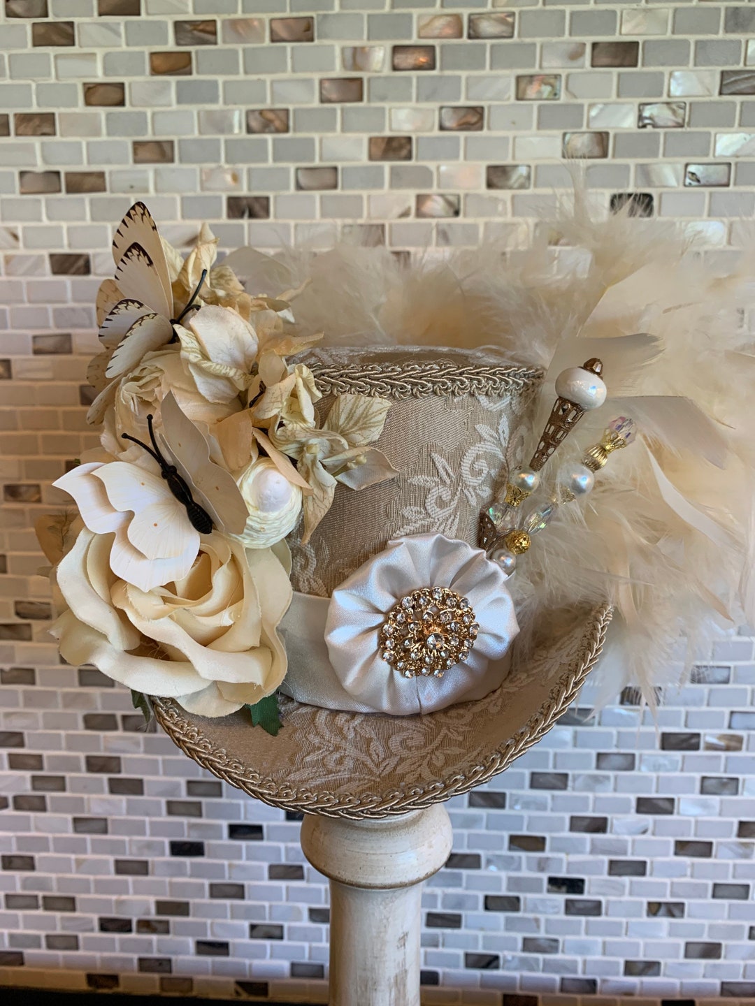 MADE to ORDER ONLY off White Butterfly Mini Top Hat, Wedding, Brides ...