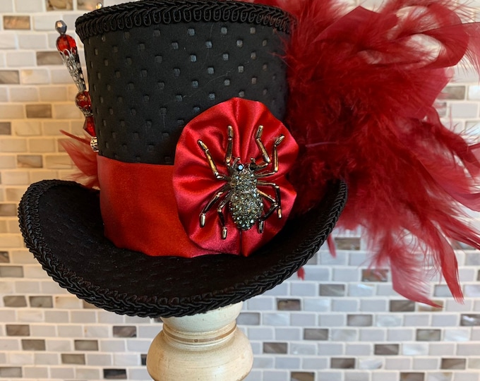 Dracula, Spider, Mini Top Hat, Vampire Steampunk Fascinator, Halloween ...