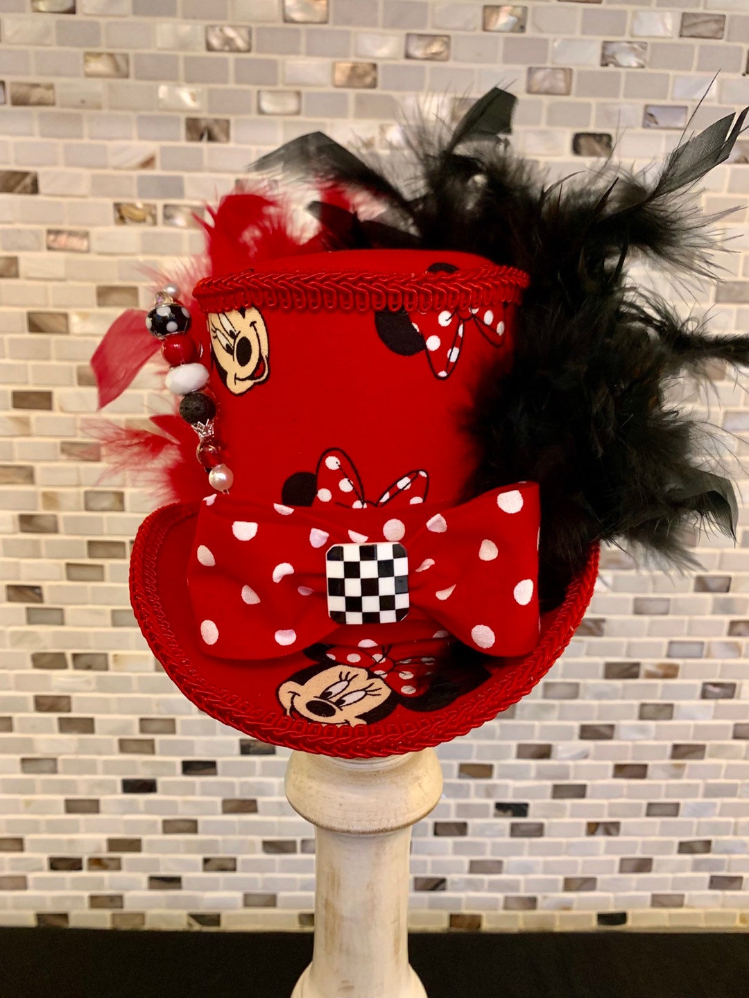 AVAILABLE NOW to SHIP!! Mouse Red and White Mini Top Hat/minnie ...