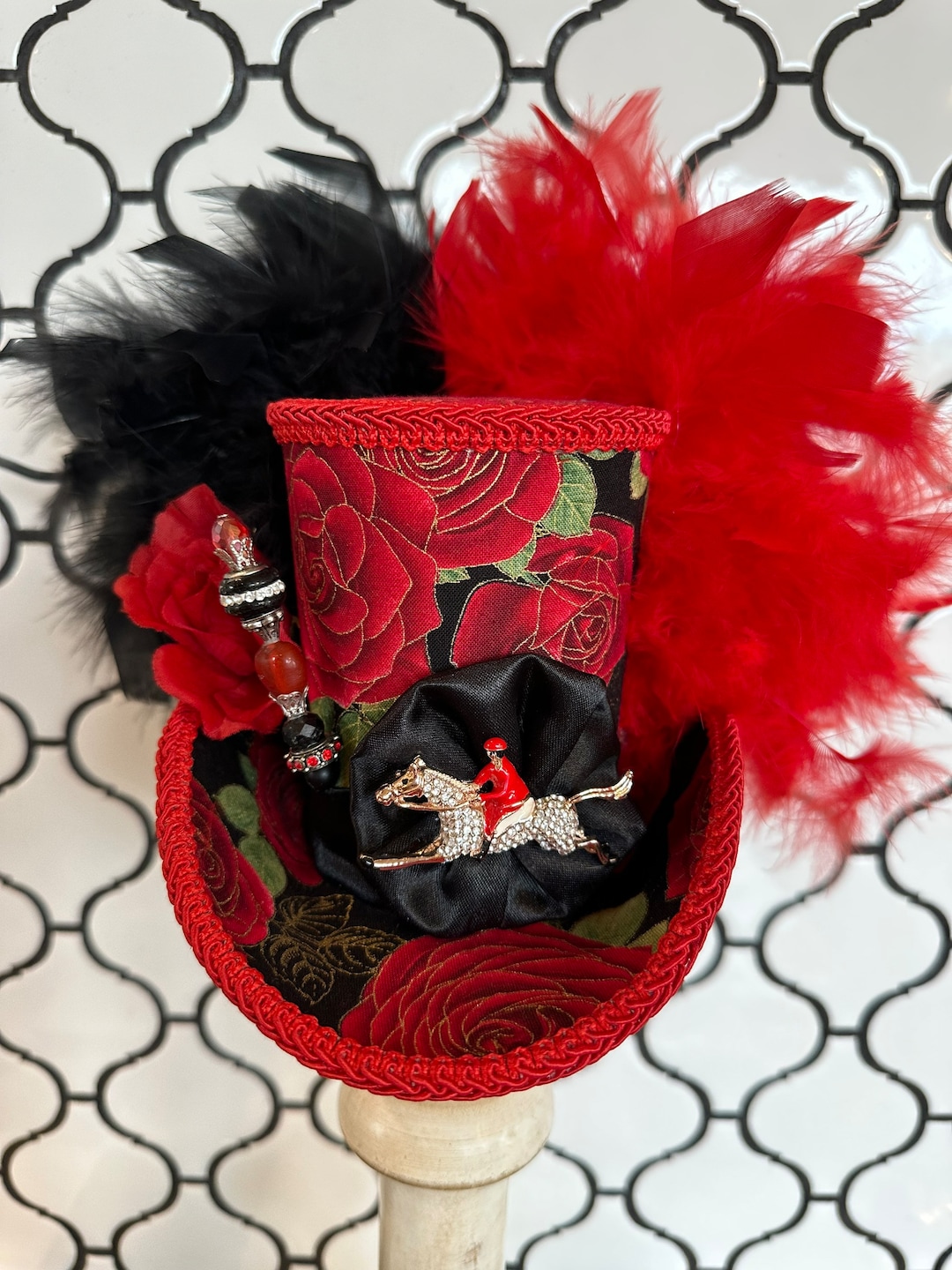 Run for the Roses Mini Top Hat, Kentucky Derby Fascinator, MADE to ...