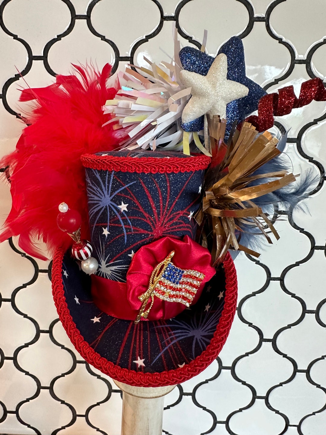 July 4 Mini Top Hat, Patriotic Independence Day Fascinator, AVAILABLE ...