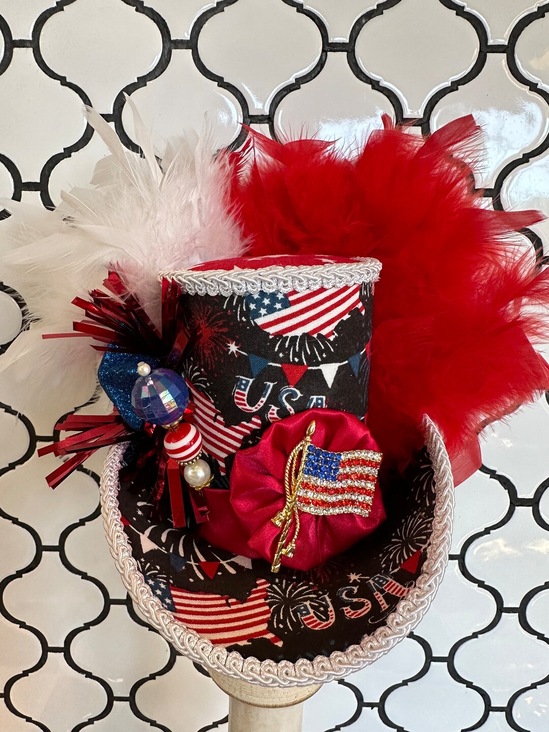 July 4 Mini Top Hat, Patriotic Independence Day Fascinator, AVAILABLE ...