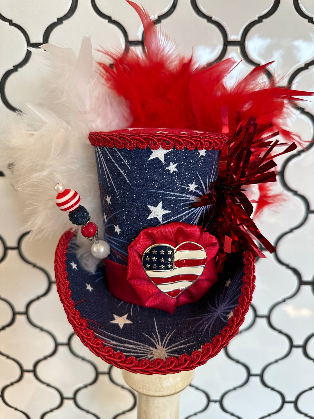 July 4 Mini Top Hat, Patriotic Independence Day Fascinator, AVAILABLE ...