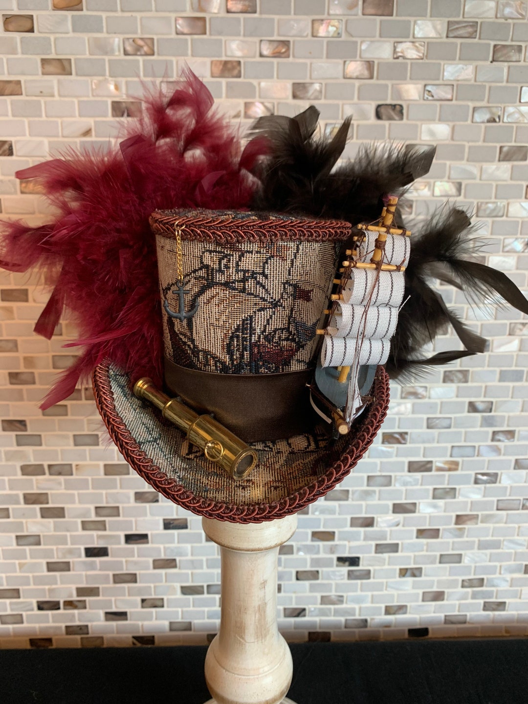 Sailing Ship Mini Top Hat, Pirate Ship Fascinator, MADE to ORDER ONLY ...