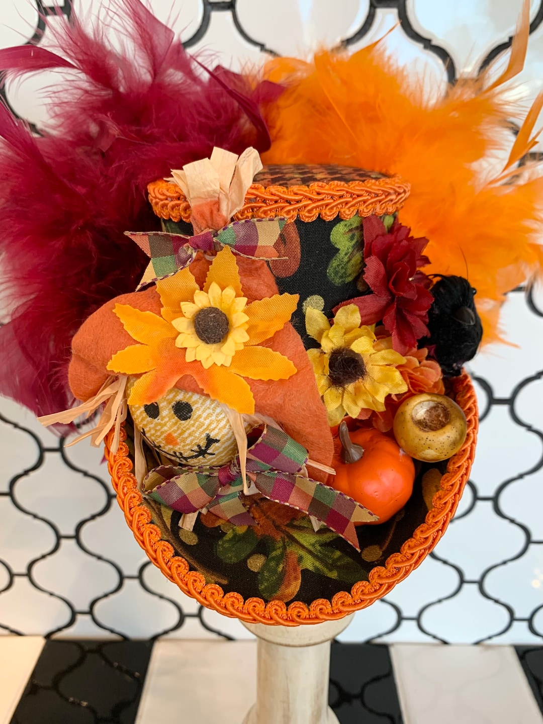 Scarecrow & Crow Mini Top Hat, Fall, Halloween, and Thanksgiving ...