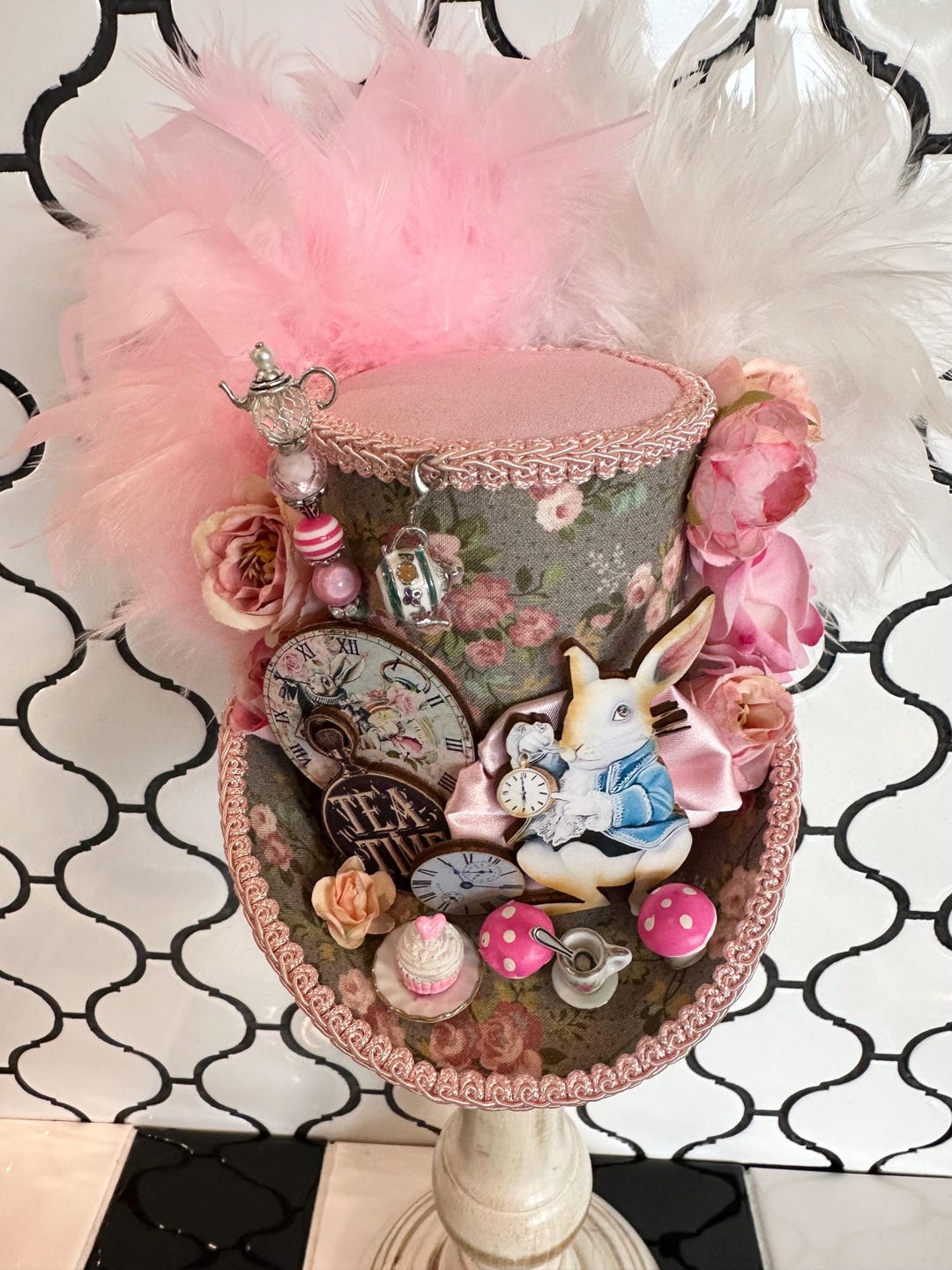 White Rabbit Mini Top Hat, Alice in Wonderland Fascinator, Tea and ...