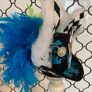 White Rabbit Mini Top Hat, Alice in Wonderland Fascinator, White Rabbit ...
