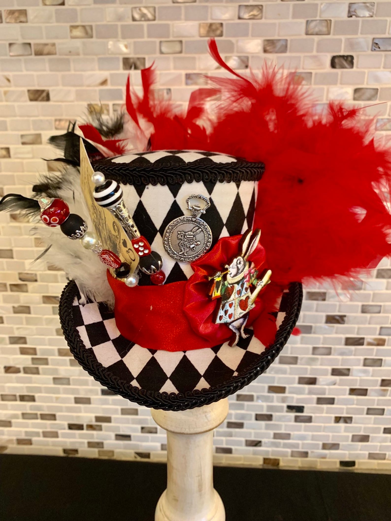 White Rabbit Mini Top Hat, Alice in Wonderland Fascinator, MADE to ...