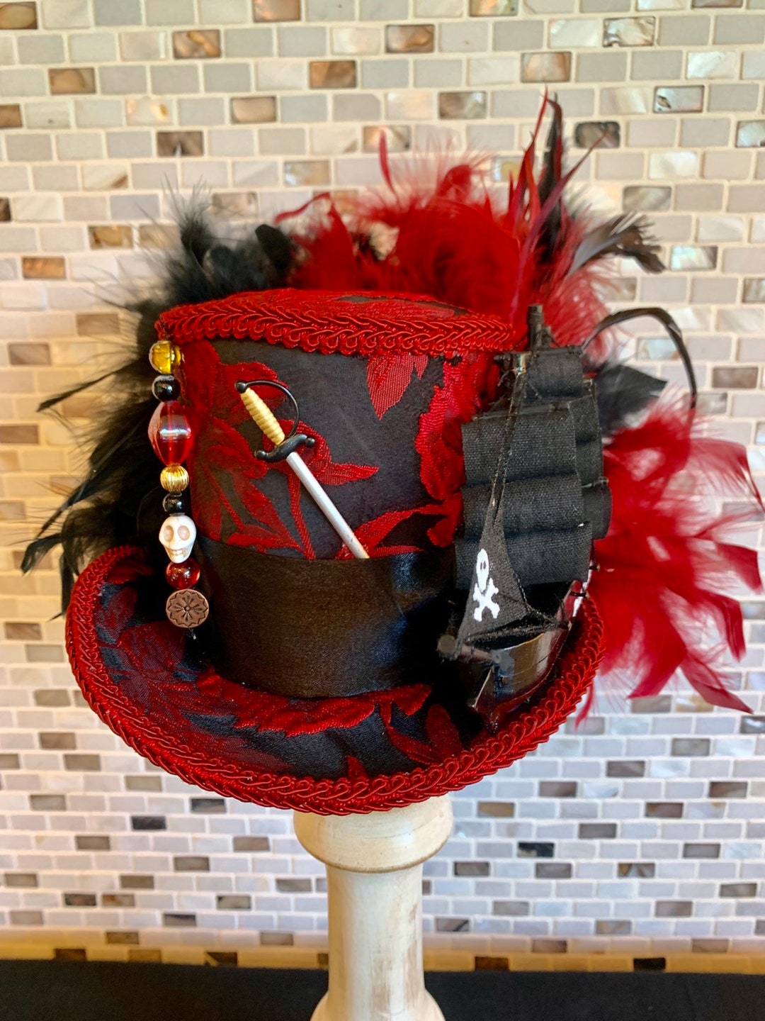 Pirate Mini Top Hat, Caribbean Pirate Fascinator, MADE to ORDER ONLY ...