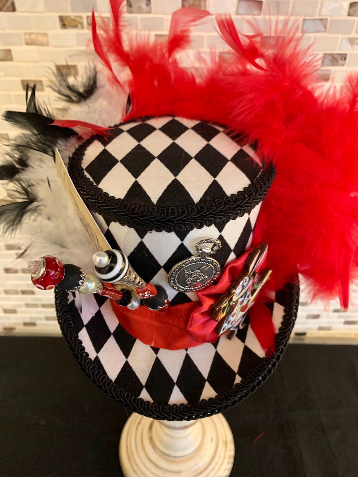 White Rabbit Mini Top Hat, Alice in Wonderland Fascinator, MADE to ...