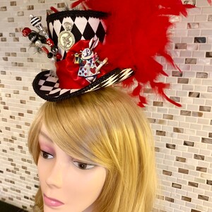 White Rabbit Mini Top Hat, Alice in Wonderland Fascinator, MADE to ...