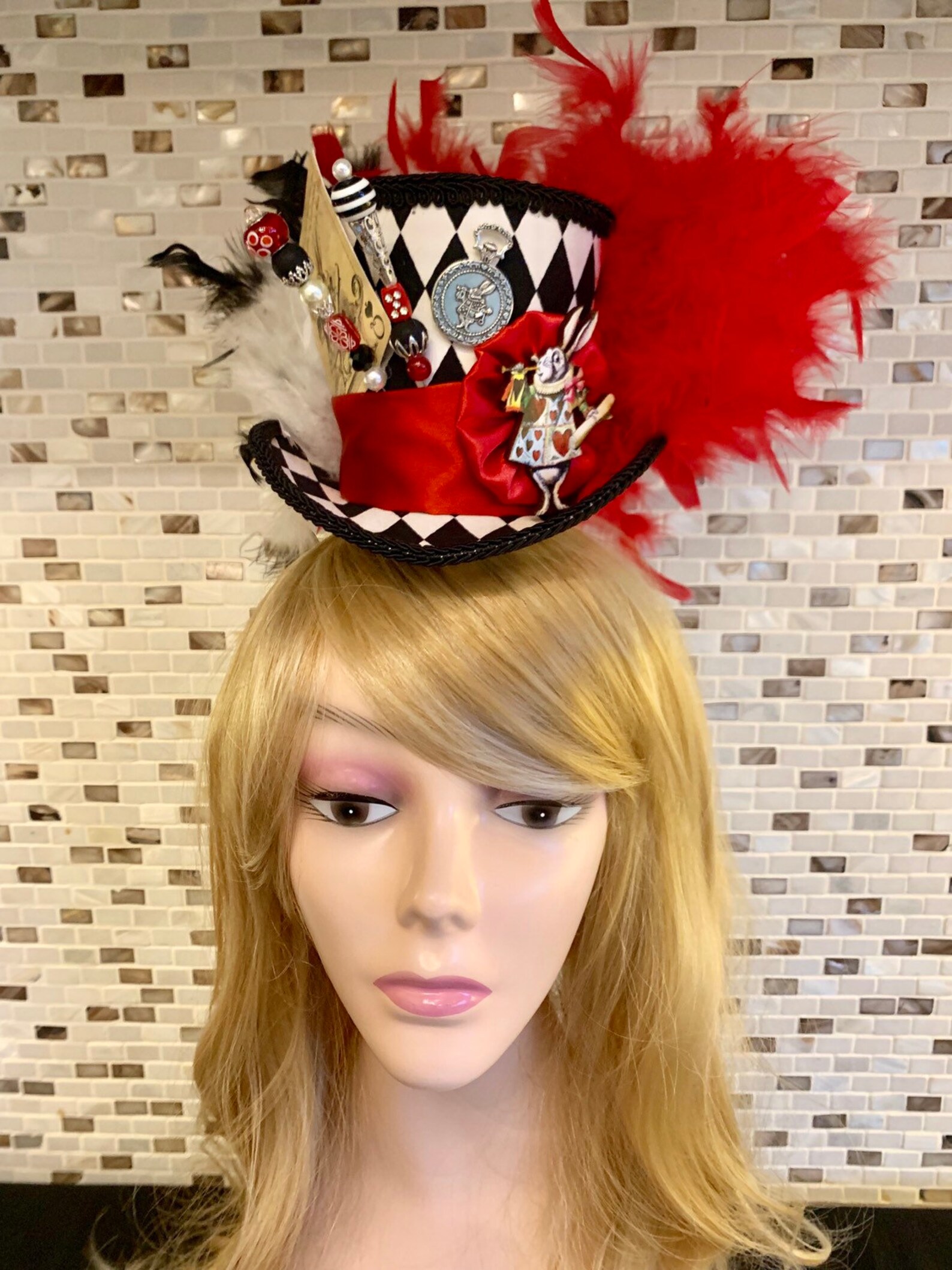 White Rabbit Mini Top Hat, Alice in Wonderland Fascinator, MADE to ...