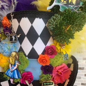Cheshire Cat Mini Top Hat, Alice in Wonderland Mini Top Hat, Cheshire ...