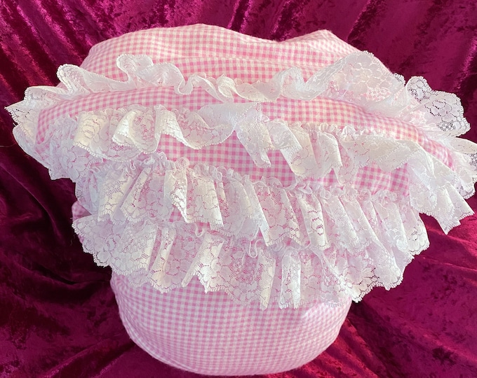 Waddle Diaper Spread Diaper Pink and White Gingham for the Ruffles ...