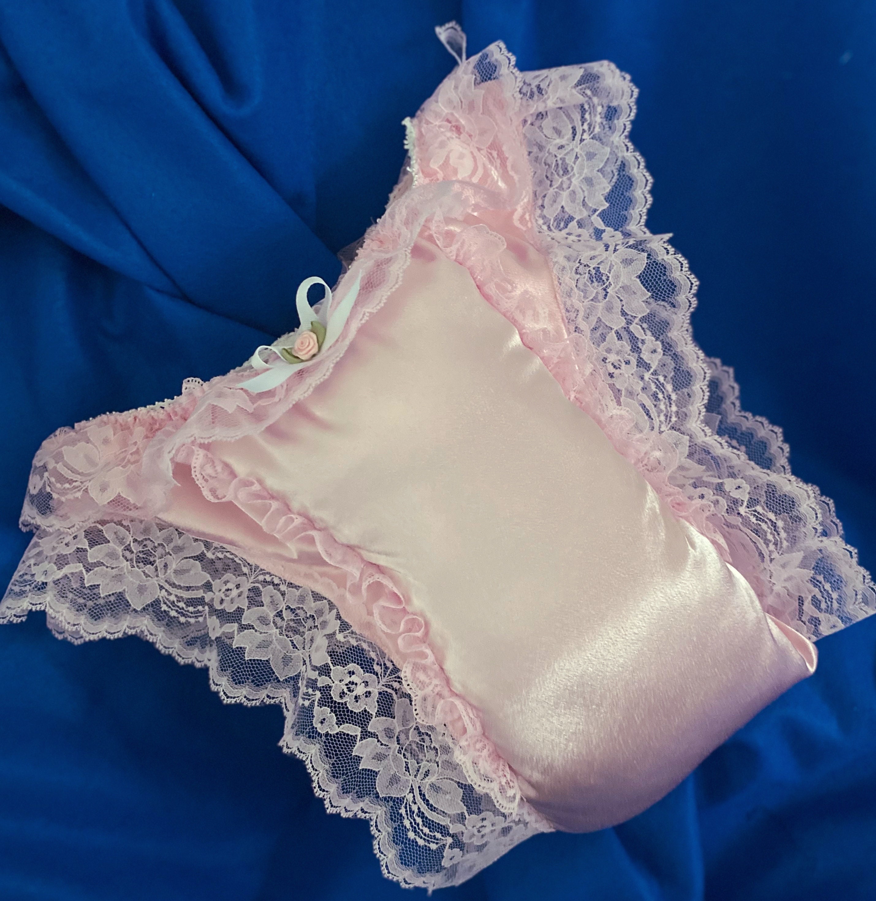 Bikini Waddle Diaper in Satin With Lace Spread Diaper for ABDL - Etsy