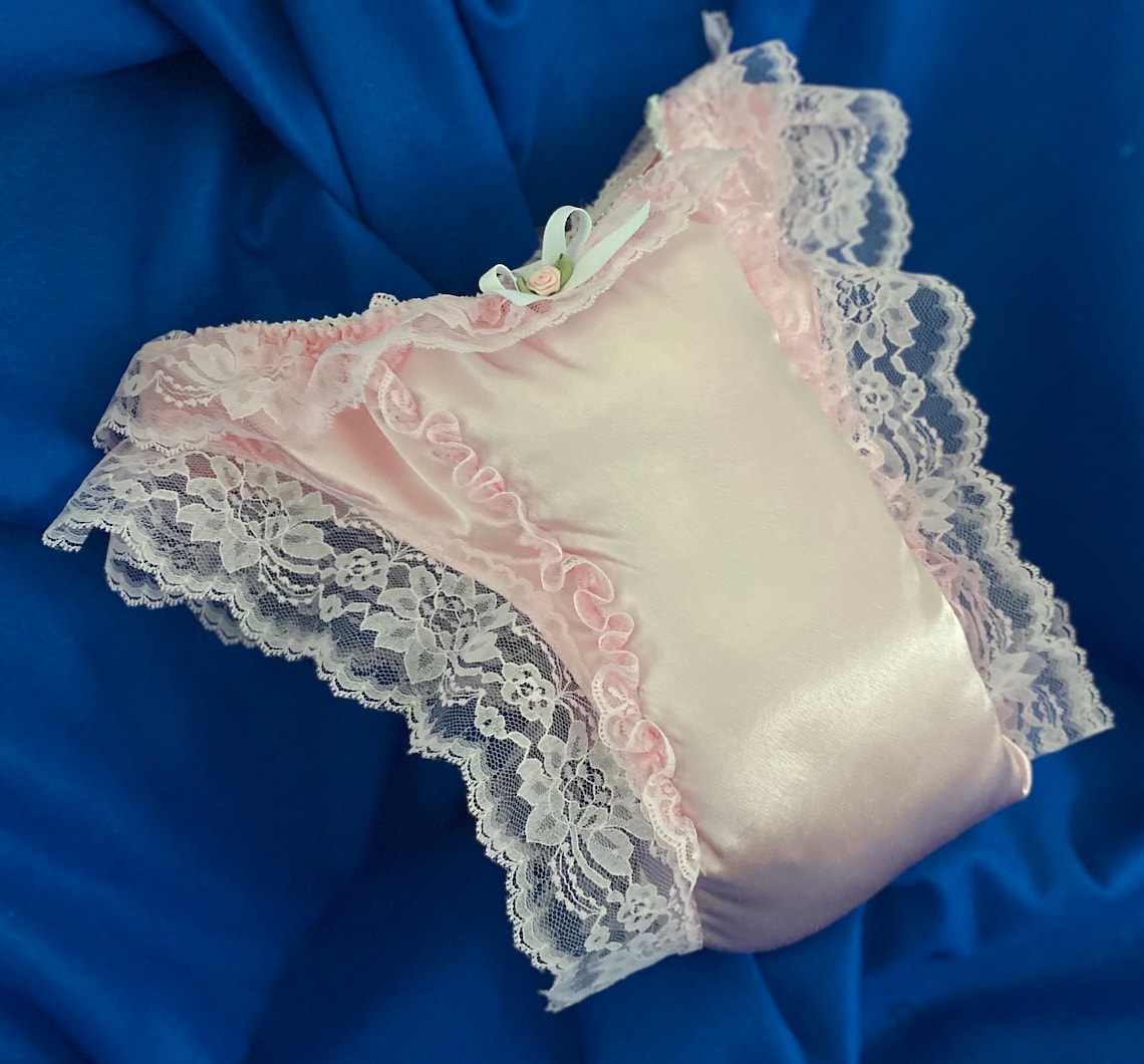Bikini Waddle Diaper in Satin With Lace Spread Diaper for ABDL - Etsy